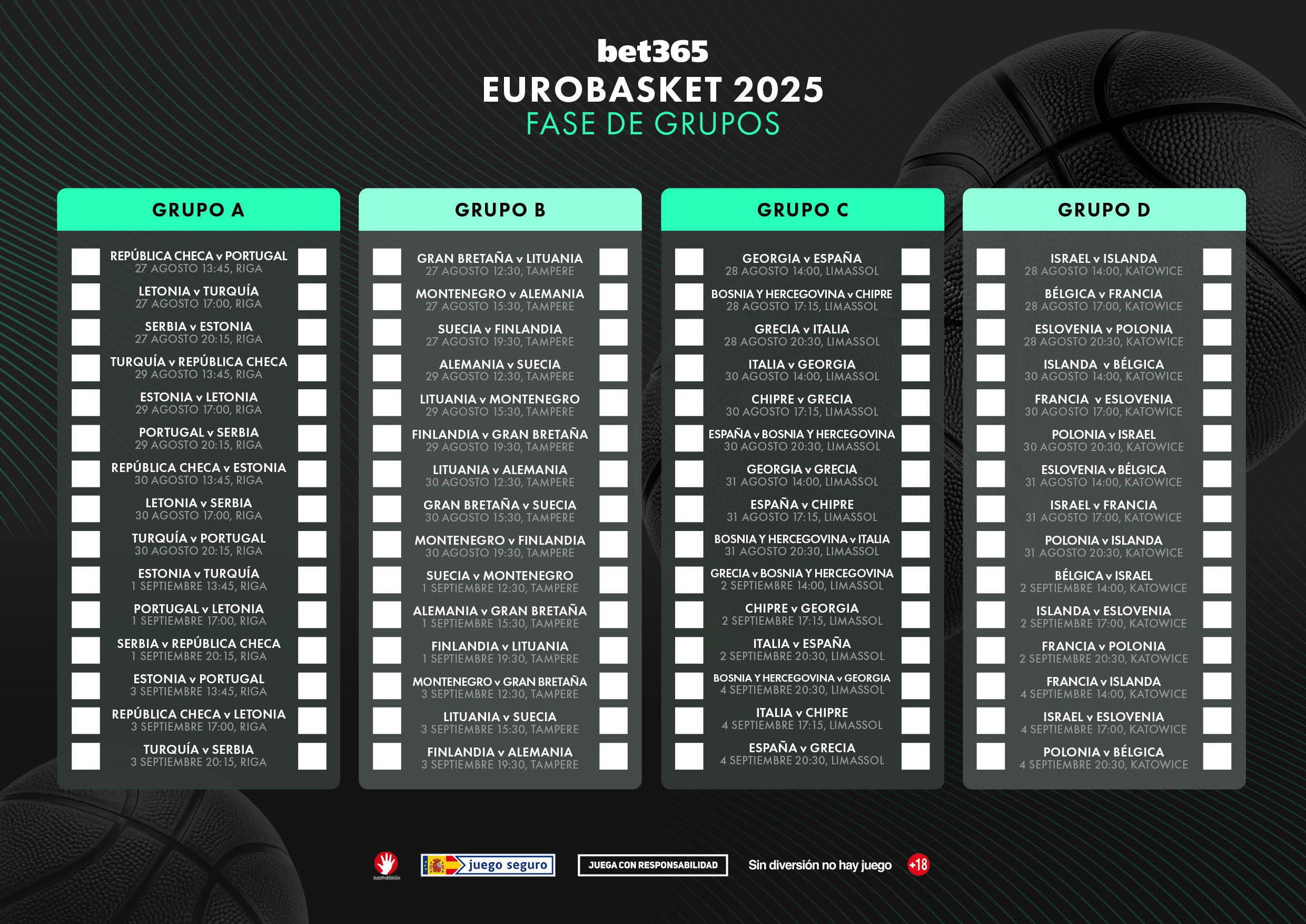 Eurobasket 2025: Grupos, dónde se juega y fechas - bet365 Noticias ES